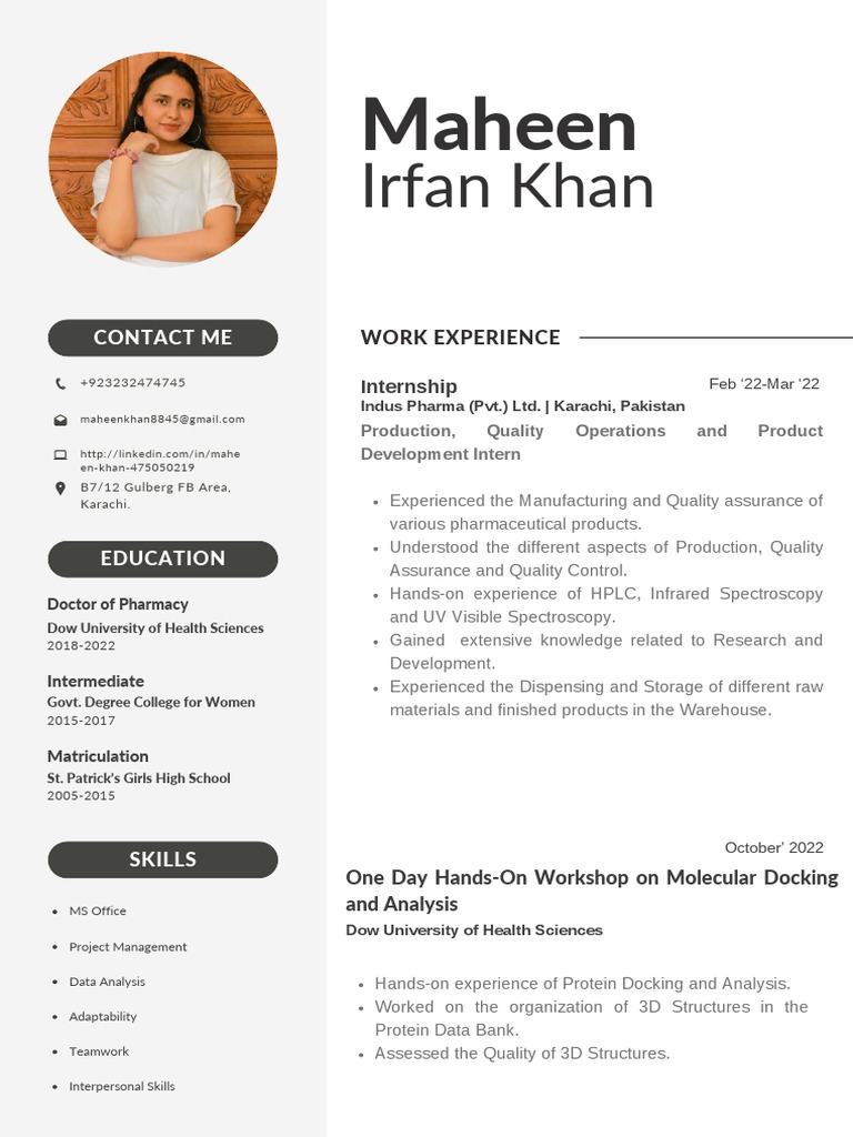 Maheen Khan - Resume | PDF | Career & Growth