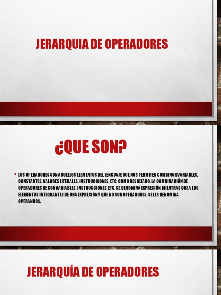 Jerarquia de Operadores PDF | PDF