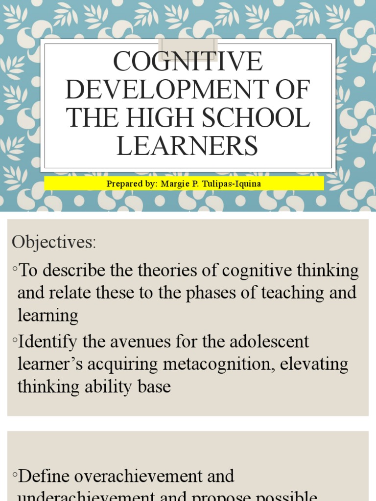 High School Cognitive Development | PDF