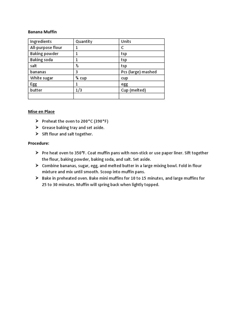 Banana Muffin PDF | PDF