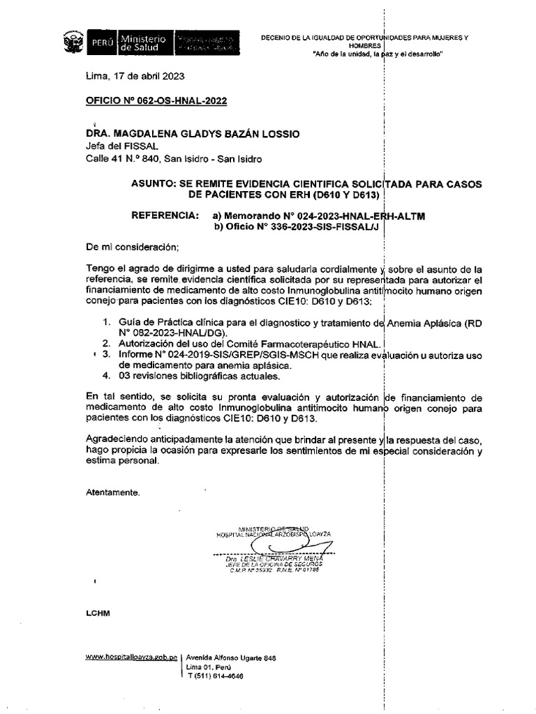 OFICIO N°062 - Compressed PDF | PDF