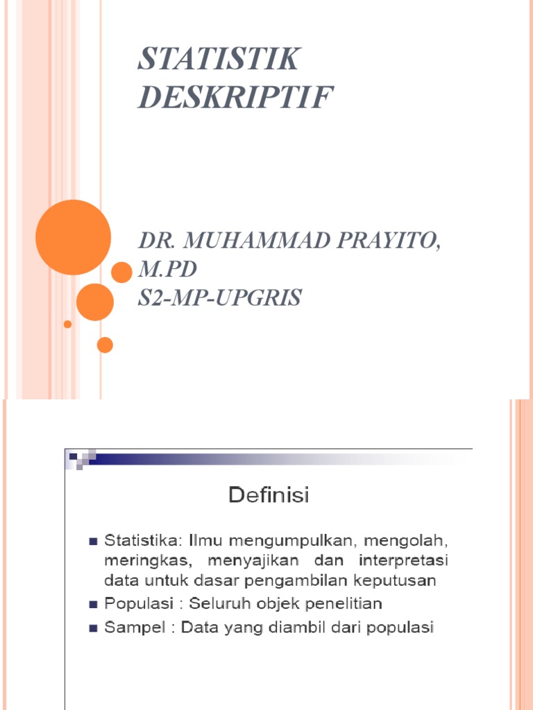 Panduan Statistik Deskriptif dan Data | PDF