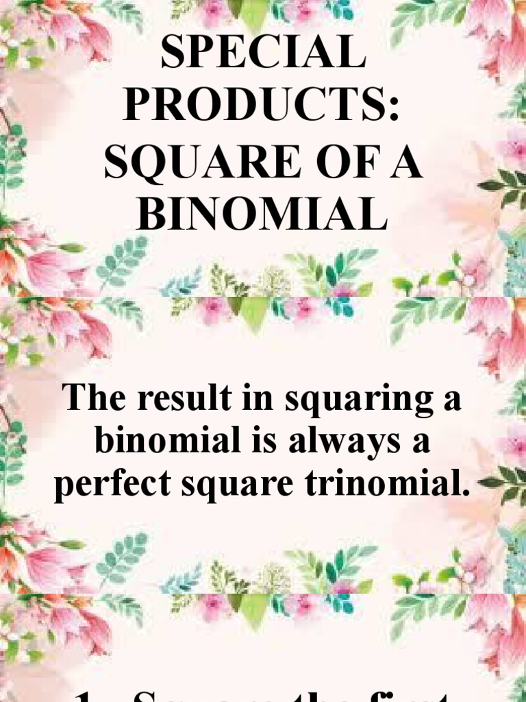Square Of A Binomial Pdf
