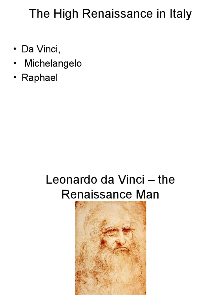High Renaissance Art: Da Vinci & Michelangelo | PDF | Michelangelo ...
