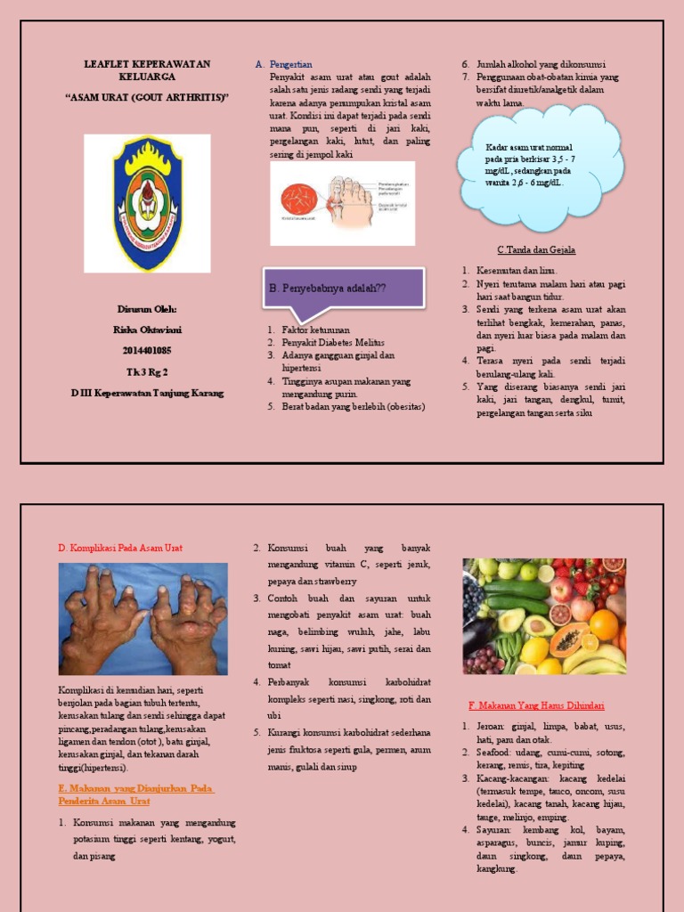 Leaflet Asam Urat Kep Keluarga | PDF