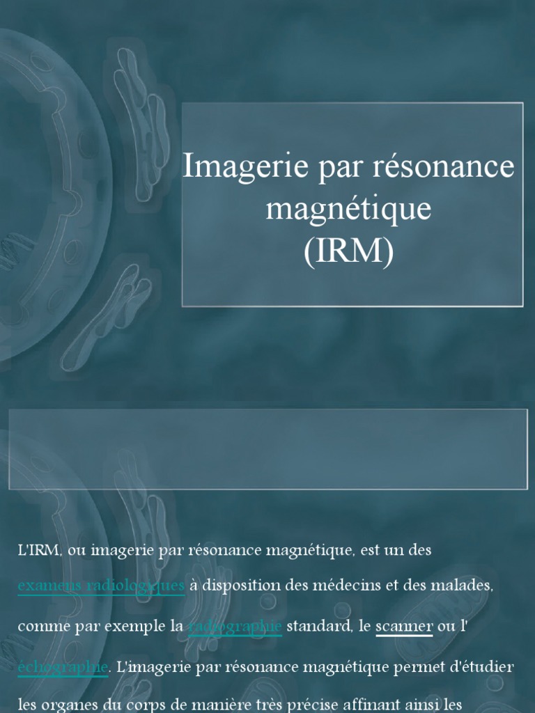 Imagerie Par Résonance Magnétique (IRM) | PDF