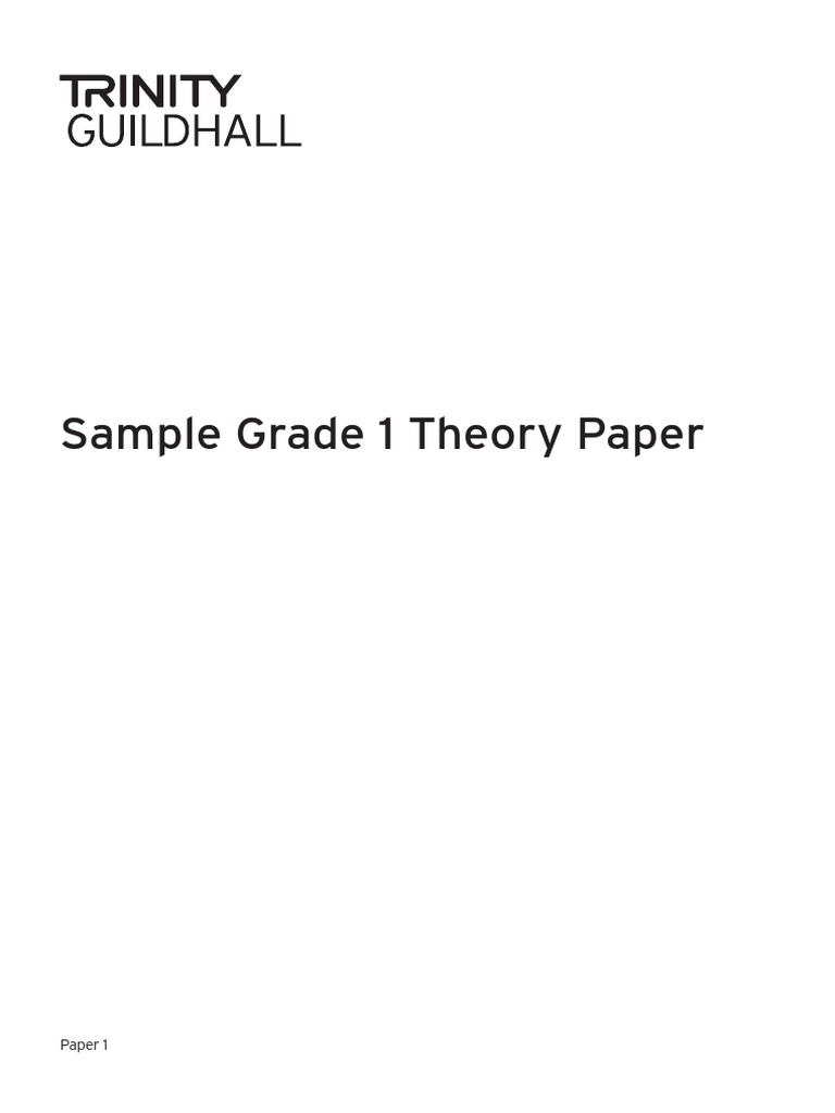 Grade 1 Music Theory Exam Paper | PDF