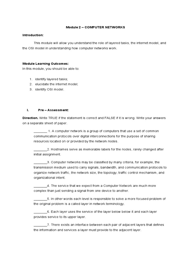 Net 101 Module2 - Final | PDF | Computer Network | Osi Model