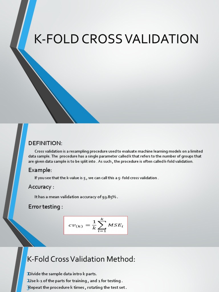 K-Fold Validation Explained | PDF