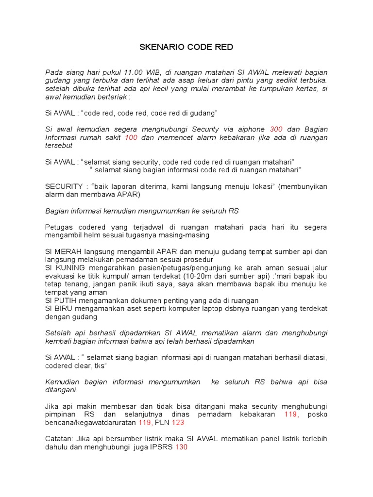 Skenario Code Red | PDF