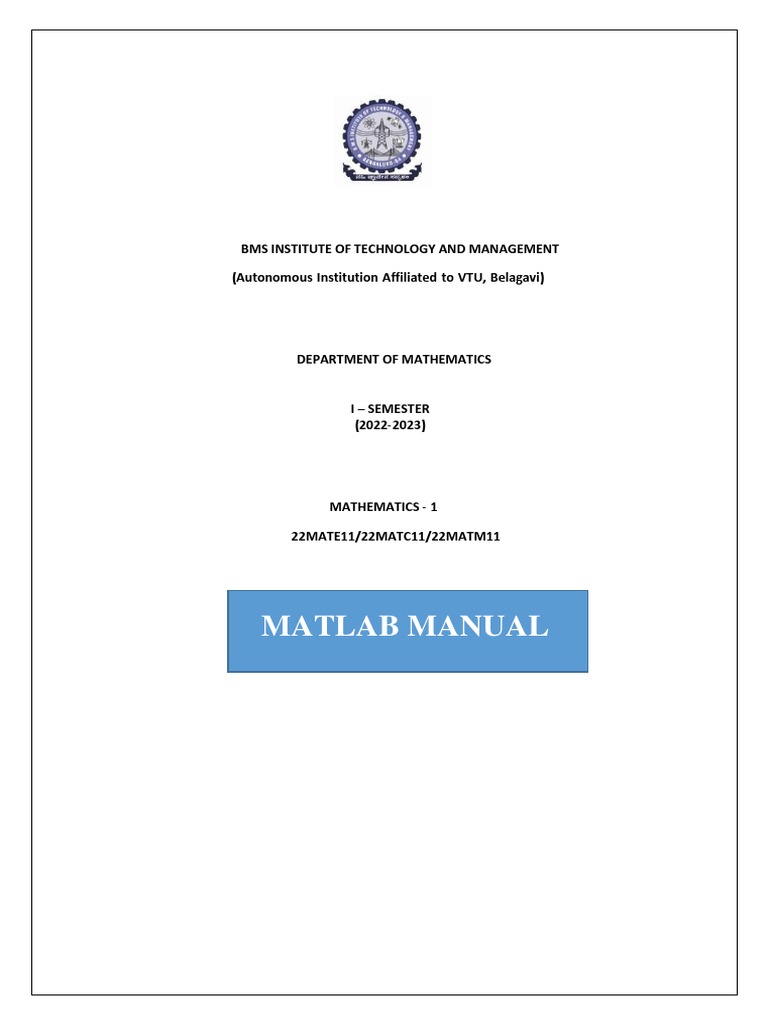Final Matlab Manua | Download Free PDF | Eigenvalues And Eigenvectors ...