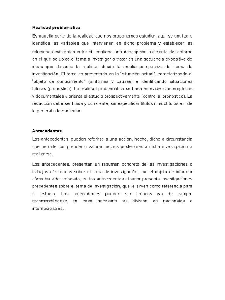 Análisis de Realidad Problemática y Antecedentes | PDF | Crecimiento ...
