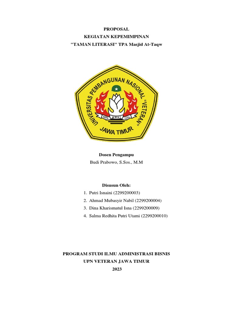 Kelompok 1 - Proposal Kepemimpinan - PMM Upn Jogja | PDF