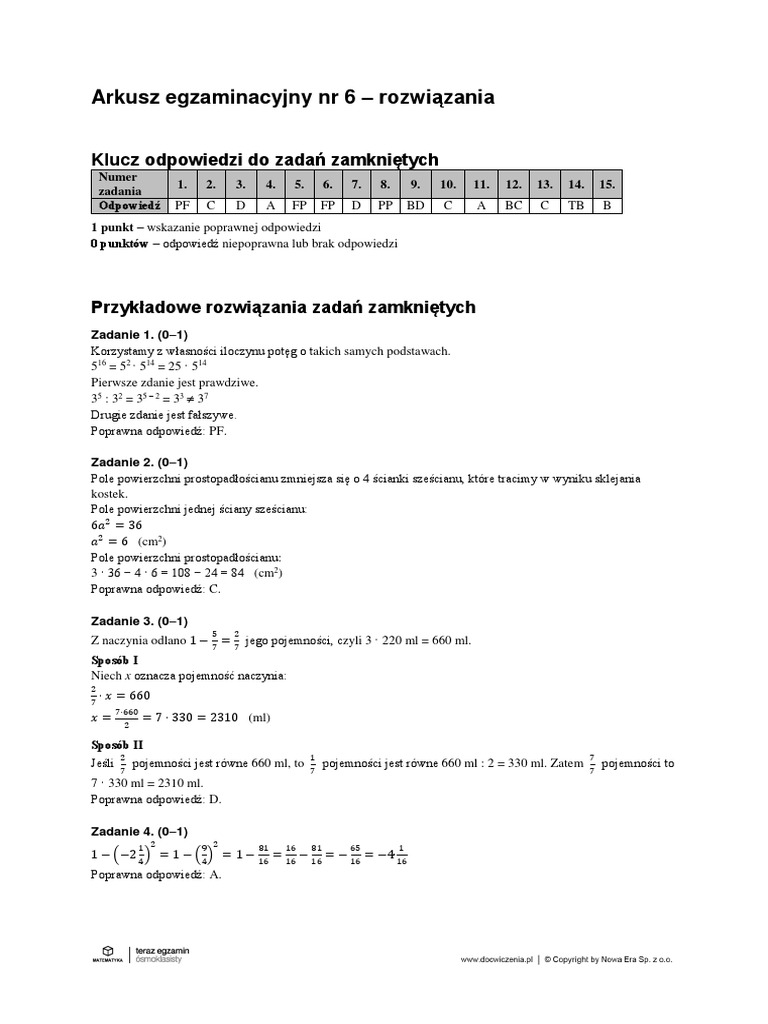 Arkusz 06 - Rozwiazania PDF | PDF