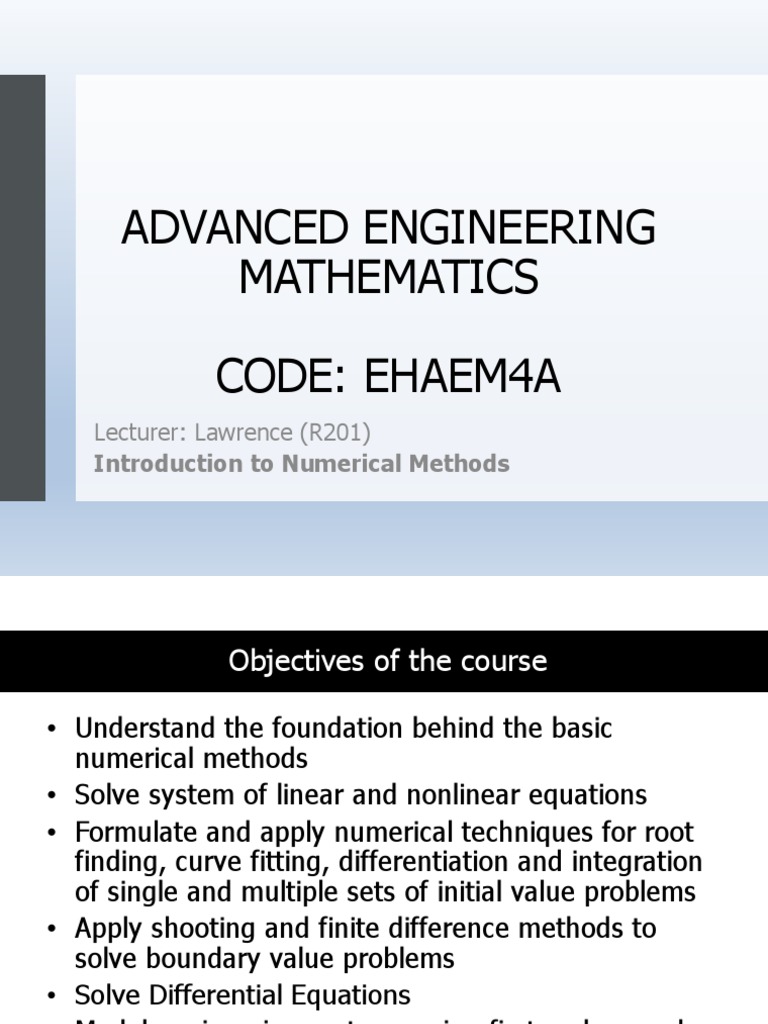 Introduction to Numerical Methods | PDF