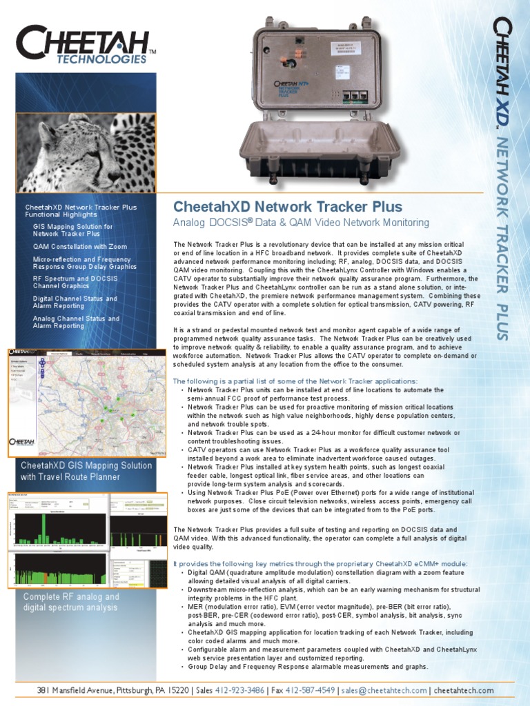 Cheetah XD - NetworkTrackerPlus - 01092012 PDF | Download Free PDF ...