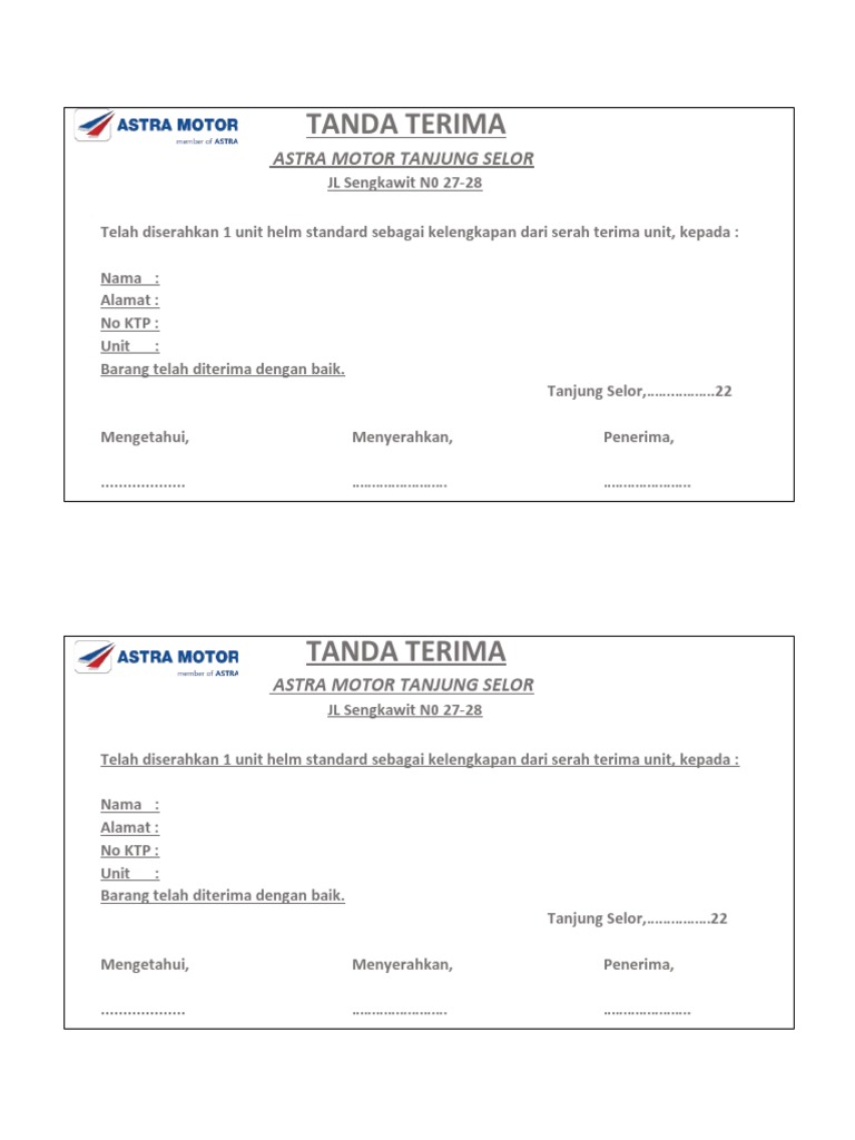 Tanda Terima | PDF
