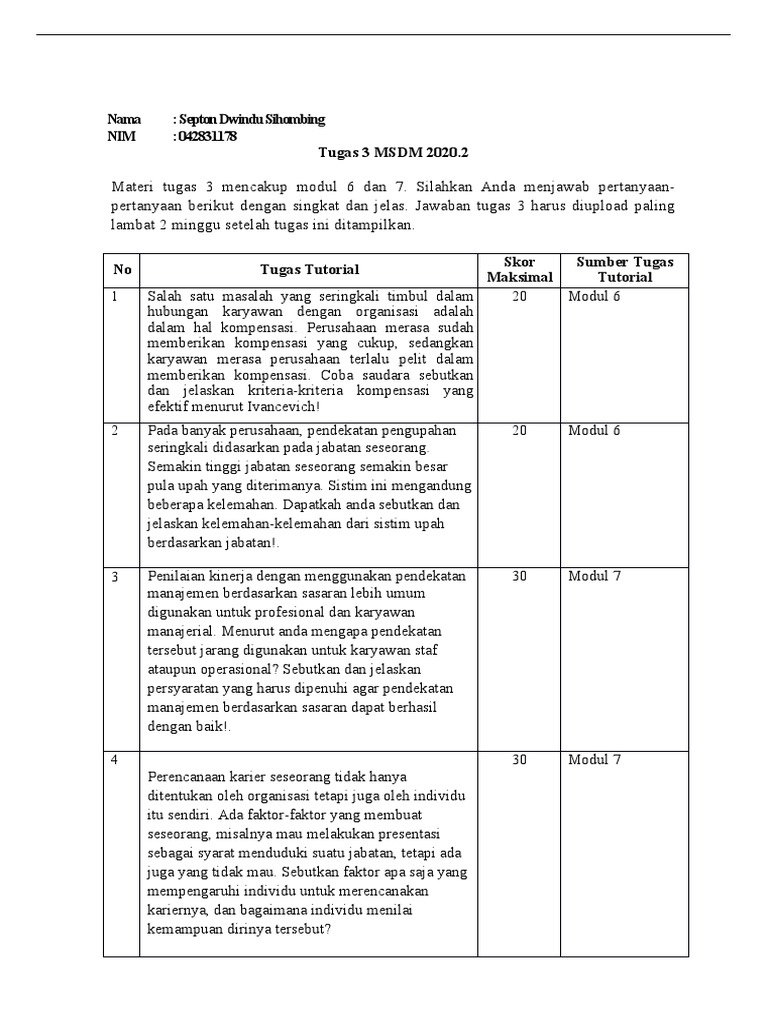 Tugas 3 Manajemen Sumber Daya Manusia | PDF