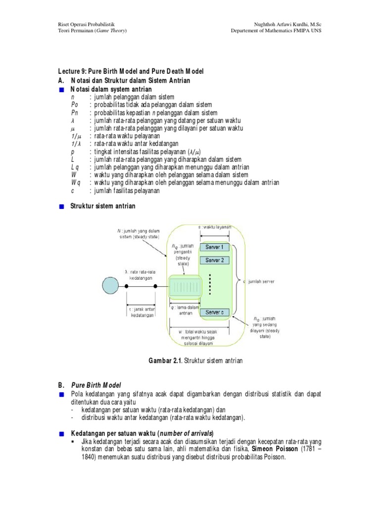 Model Kematian Murni dalam Antrian | PDF