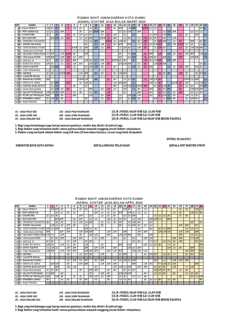 Jadwal Jaga | PDF