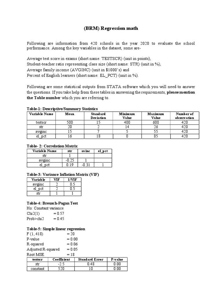 BRM PDF | PDF | Regression Analysis | Errors And Residuals