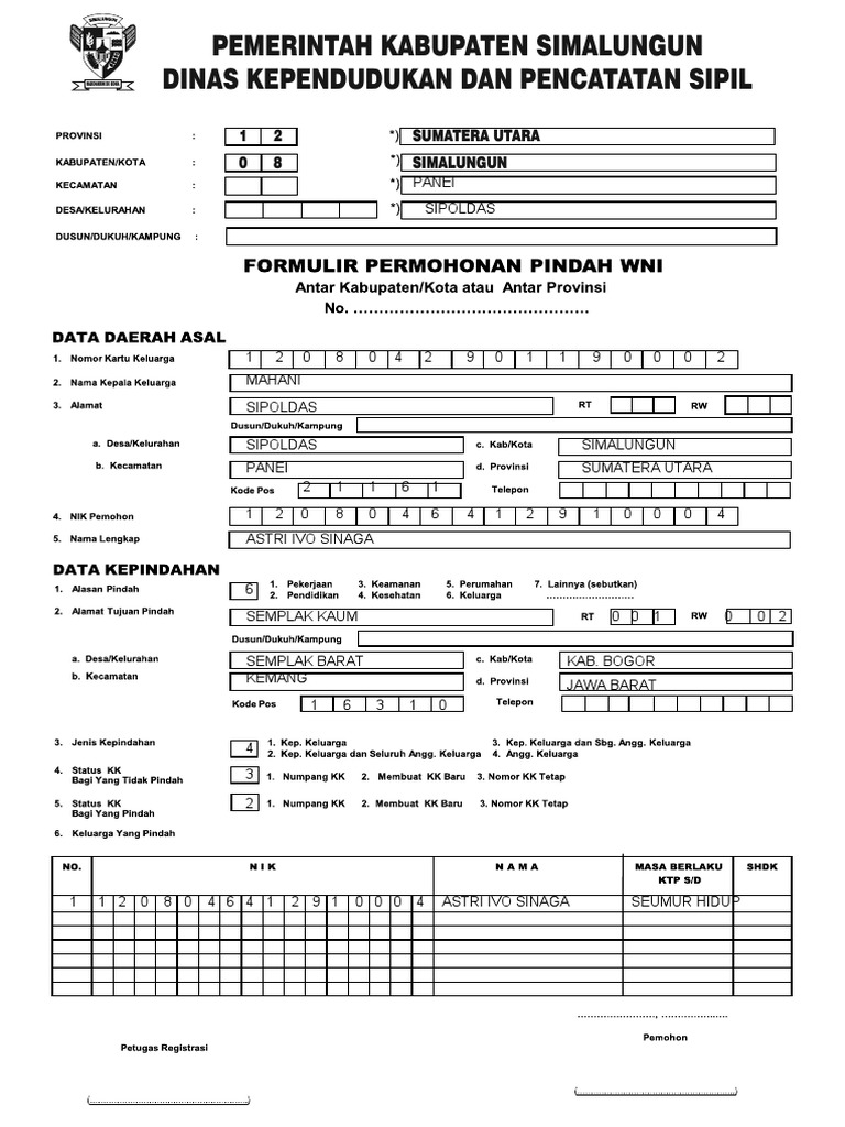 Formulir Biodata Penduduk F1 34 | PDF