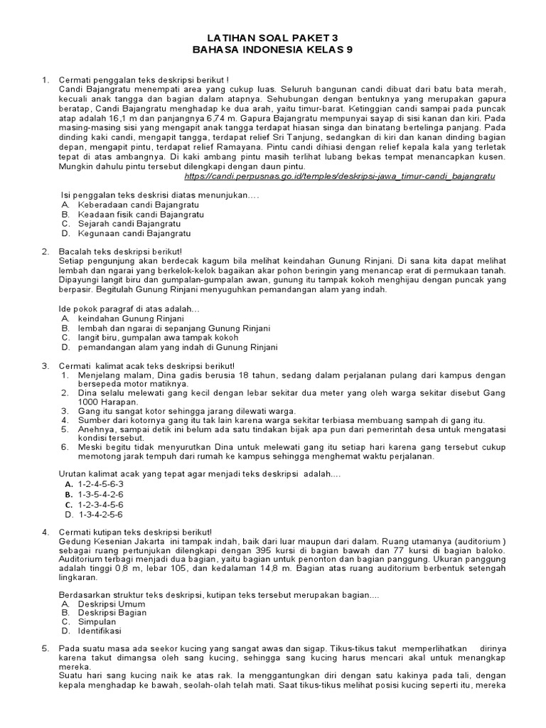 Latihan Soal Usek Paket 3-2023 | PDF | Kajian Bahasa Asing