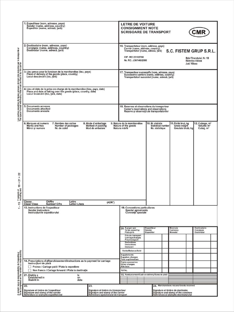 CMR - Exemplu PDF - Rotated PDF | PDF
