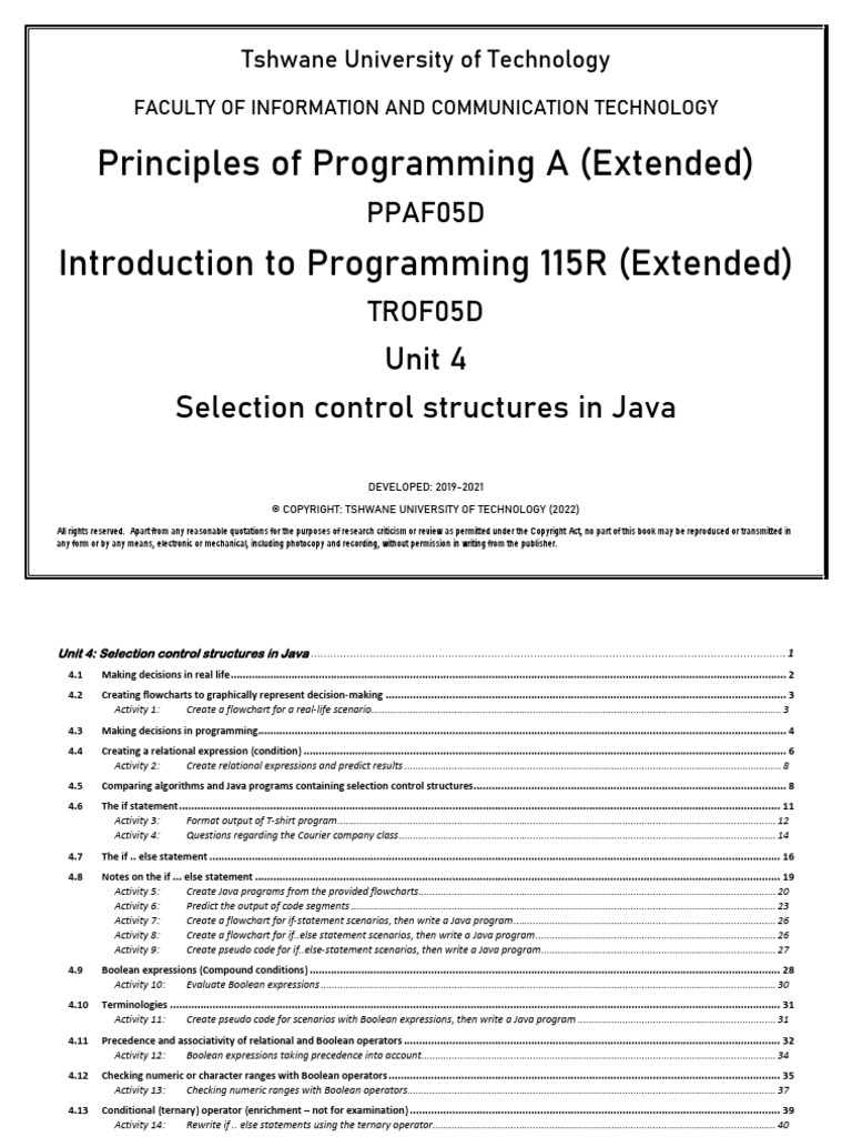 PPA - TRO F05D Unit 4 (Java Part 2) FINAL PDF | PDF | Boolean Data Type ... PPA - TRO F05D Unit 4 (Java Part 2) FINAL PDF | PDF | Boolean Data Type ...