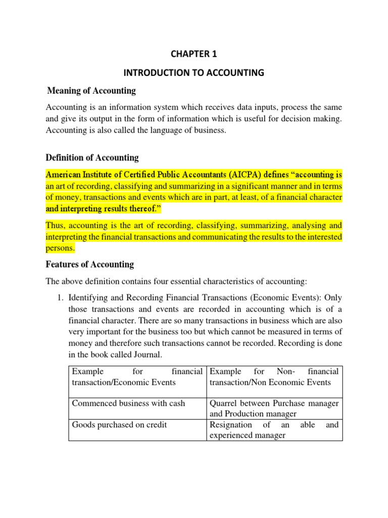 Chapter 1 Introduction To Accounting PDF | PDF