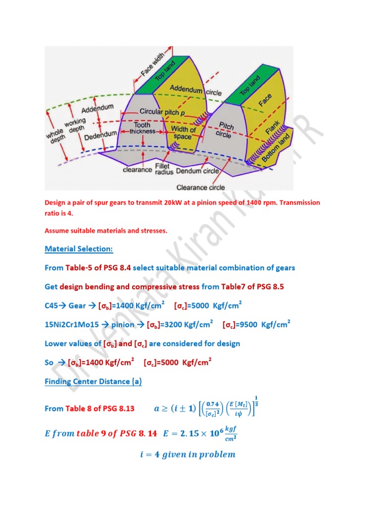 Spur Gear Design PSG PDF | PDF