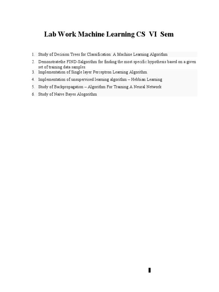 VI Sem Machine Learning CS 601 | PDF VI Sem Machine Learning CS 601 | PDF