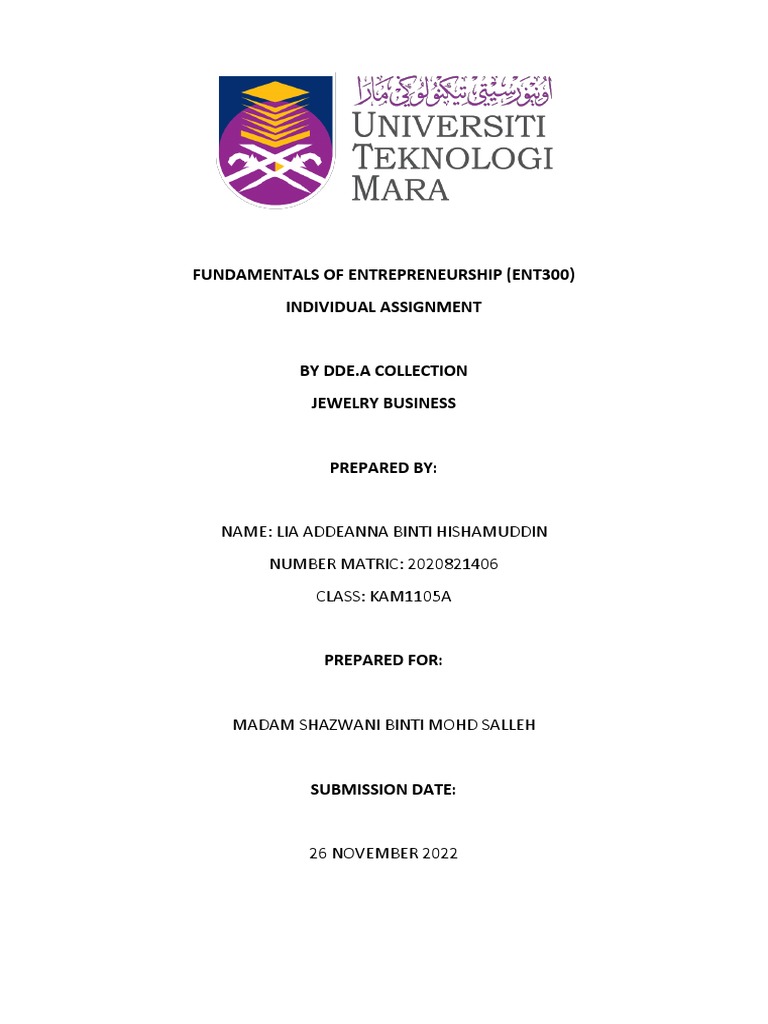Ent300 Individual Assignment | PDF
