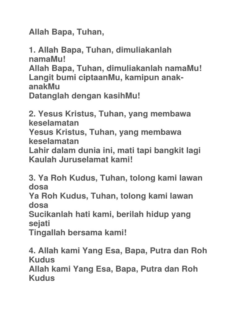 Allah Bapa Lagu PDF | PDF
