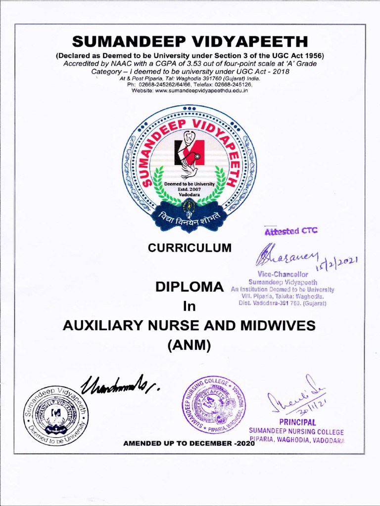 ANM Training Program Overview and Guidelines | PDF | Self-Improvement ...