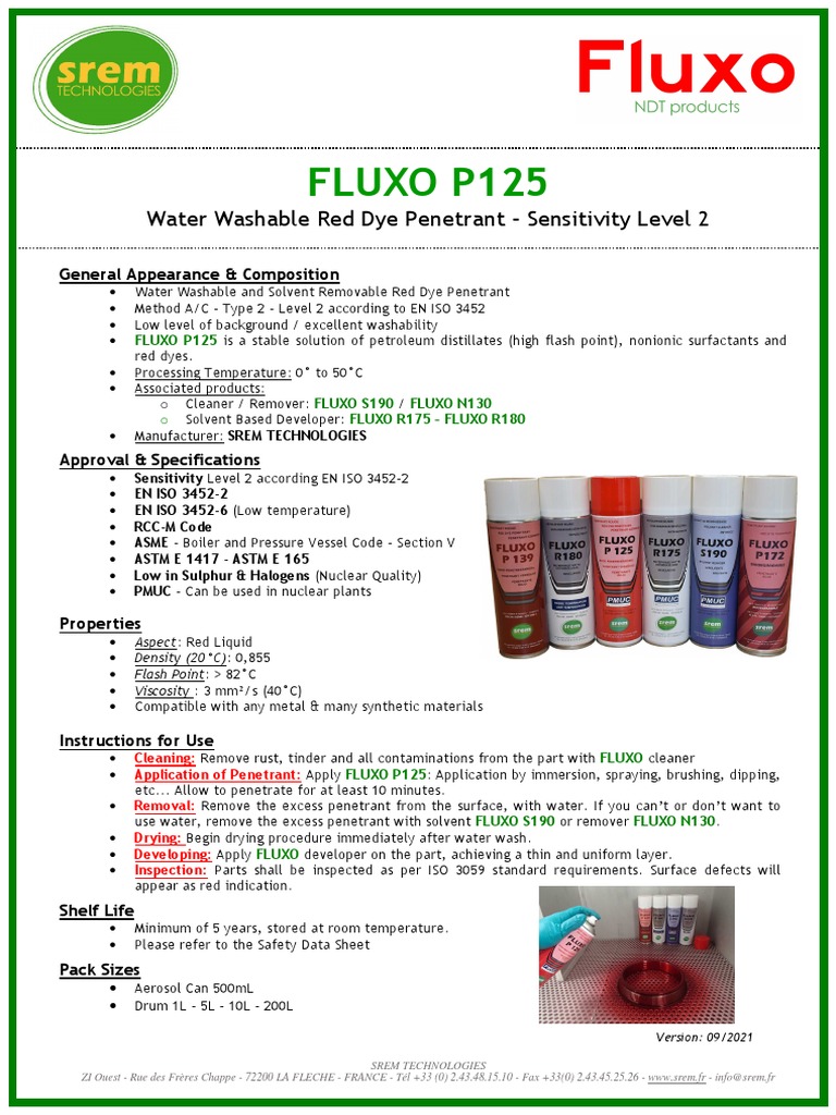 FLUXO P125 - Technical Data Sheet | PDF