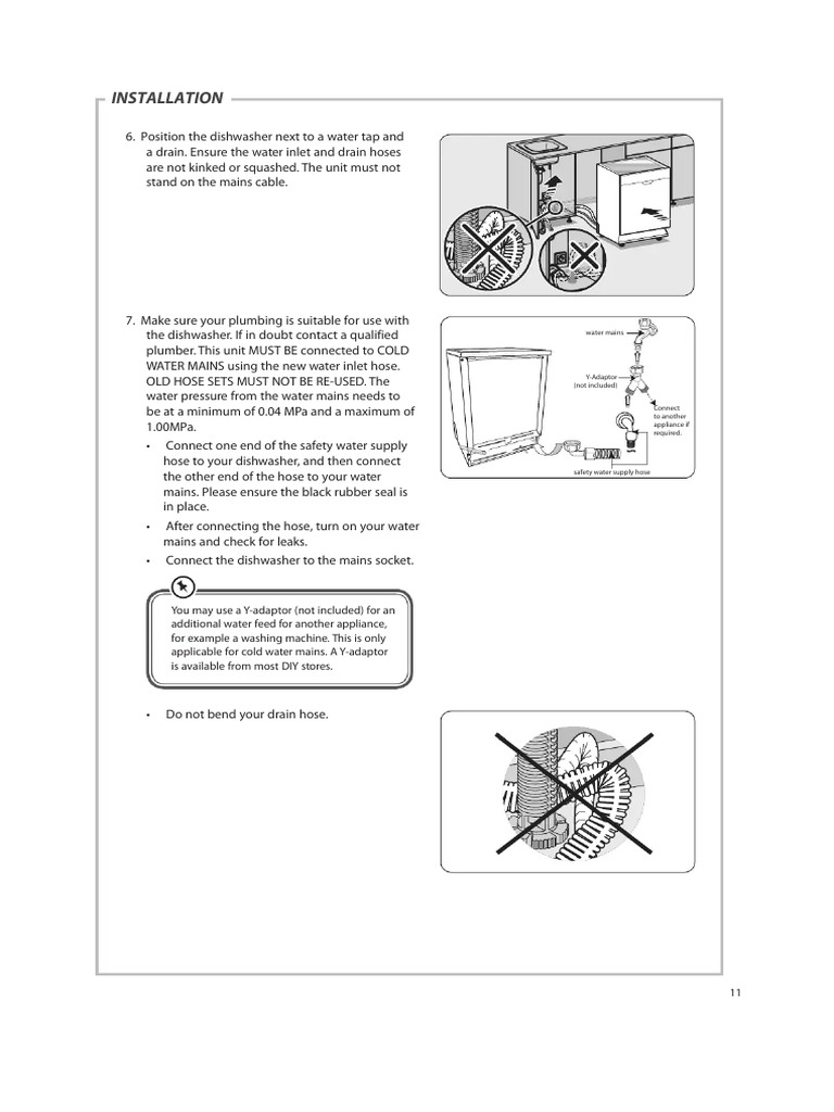 INSTALLATION - Currys Essentials CDW60W16 Handleiding PDF | PDF