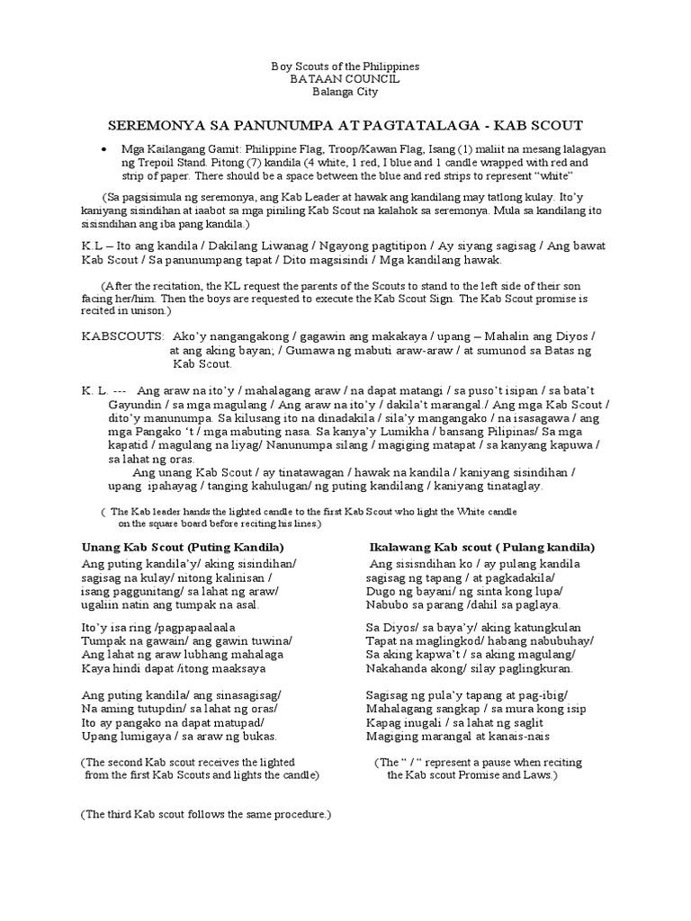 Seremonya Sa Panunumpa at Pagtatalaga | PDF