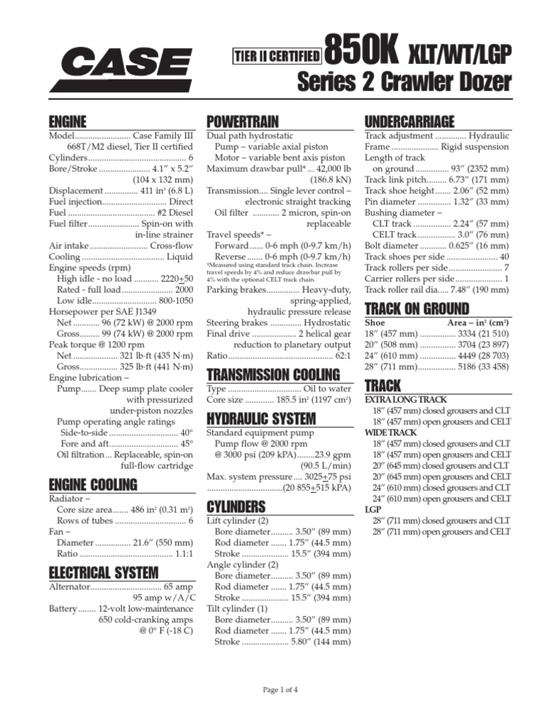 Case 850K XLT - WT - LGP Crawler Dozer 04 PDF | PDF | Horsepower | Machines