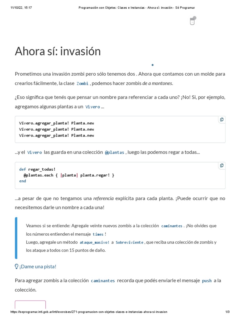 10-Programación Con Objetos - Clases e Instancias - Ahora Sí - Invasión ... 10-Programación Con Objetos - Clases e Instancias - Ahora Sí - Invasión ...