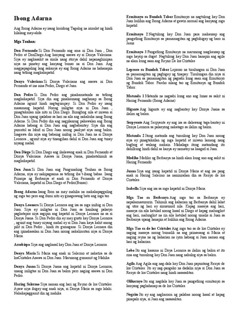 Ibong Adarna.docx | PDF