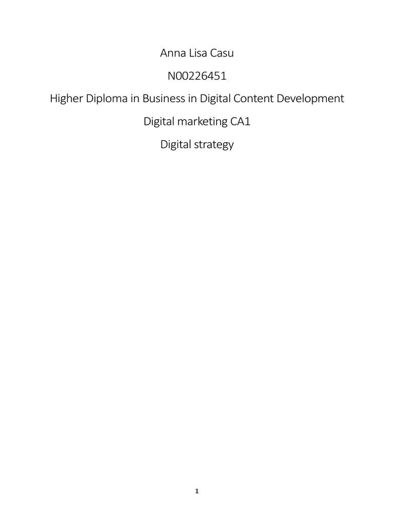 Anna Lisa Casu Ca1 - Digital Strategy | PDF