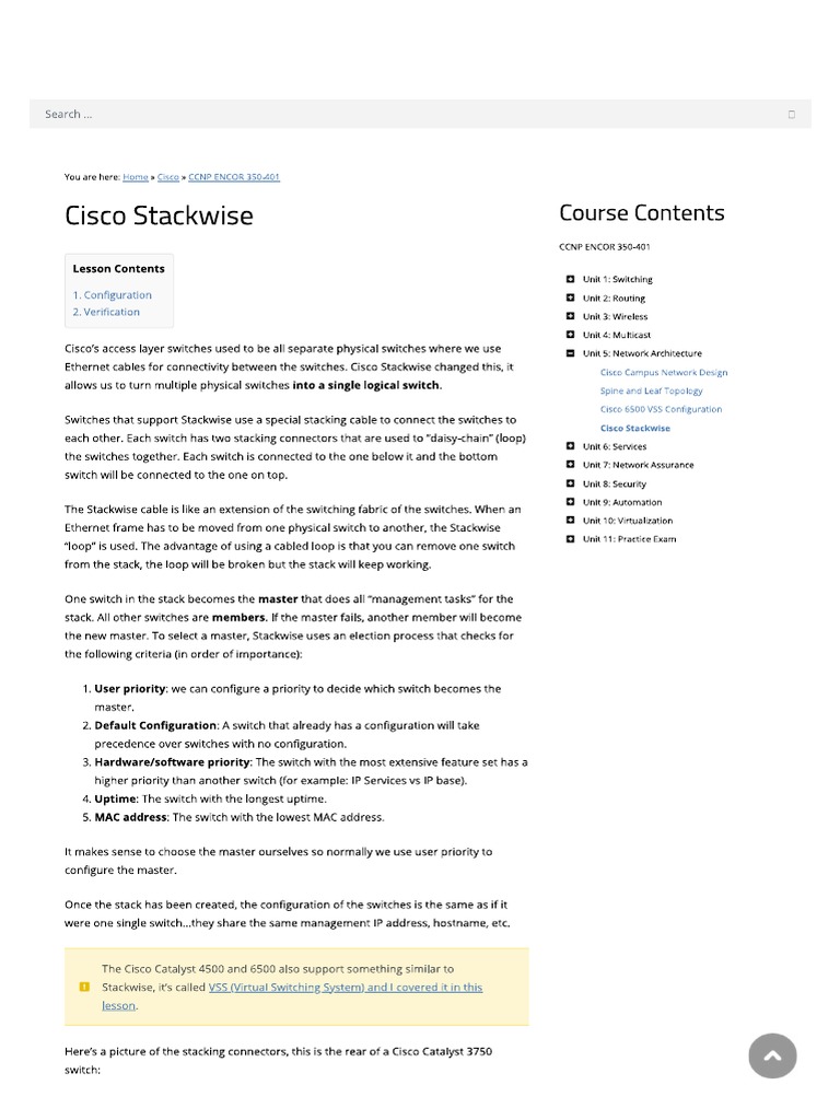 Cisco Stackwise | PDF