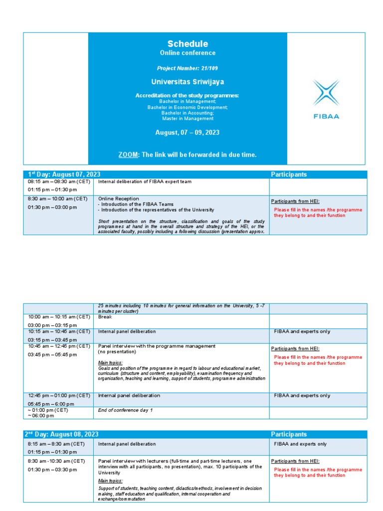 21 - 109 - Preliminary Schedule For Online Conference | PDF