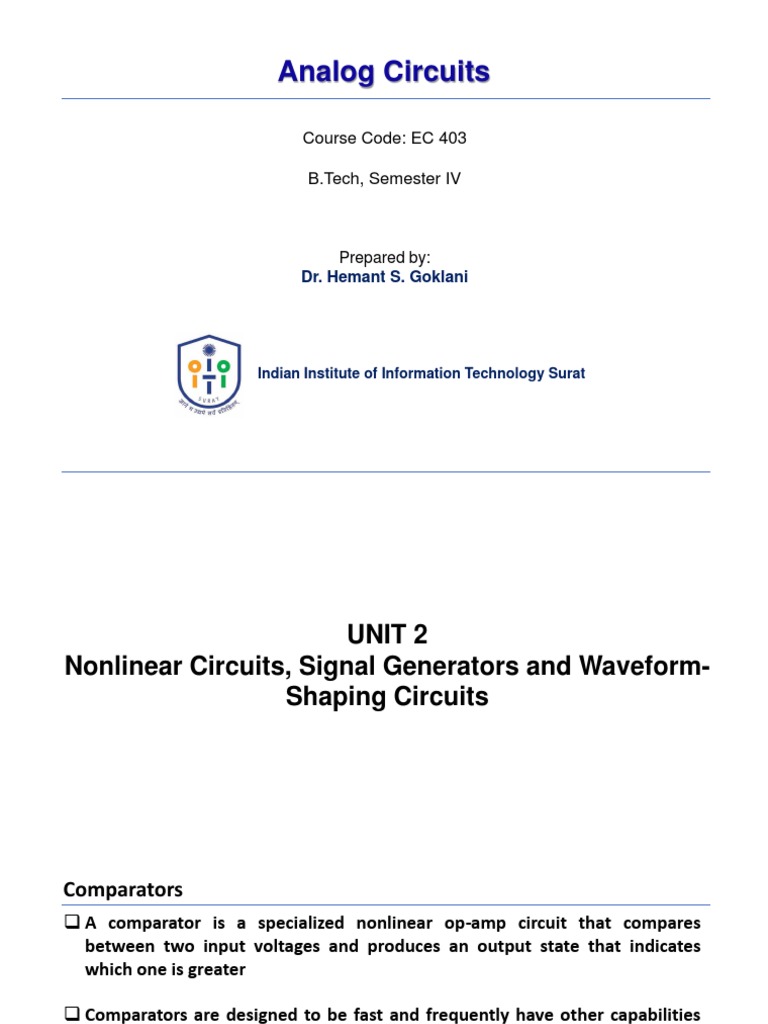 UNIT 2 - Nonlinear Circuits, Signal Generators and Waveform-Shaping ...