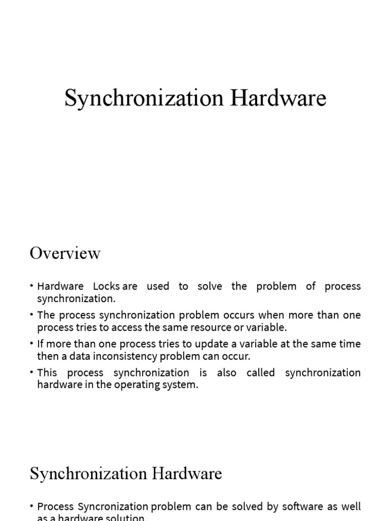Synchronization Hardware | PDF