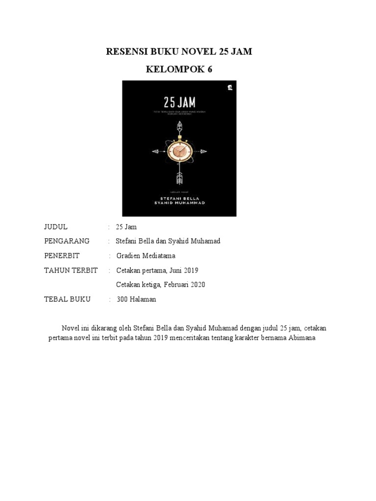 Resensi Buku Novel 25 Jam | PDF
