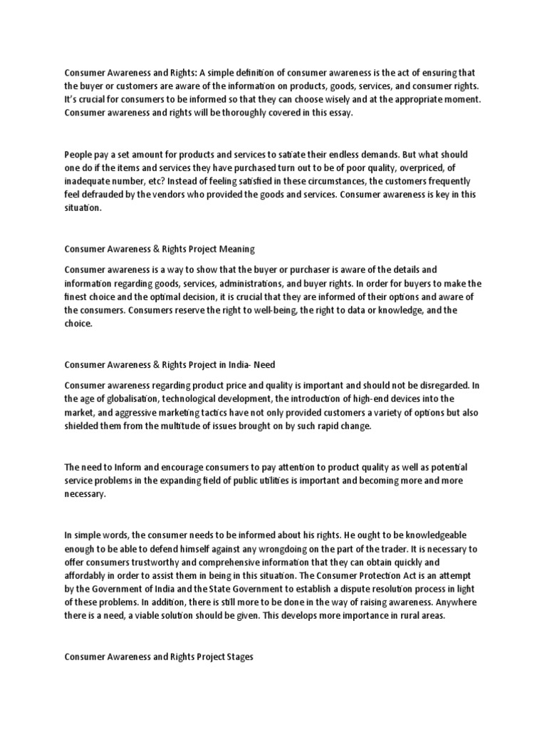 Consumer Awareness 2 | PDF | Consumer Behaviour | Goods