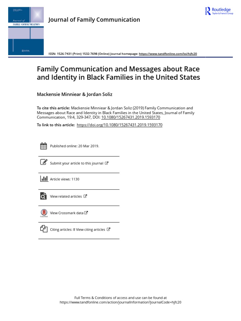 Family Communication and Messages About Race and Identity in Black ...
