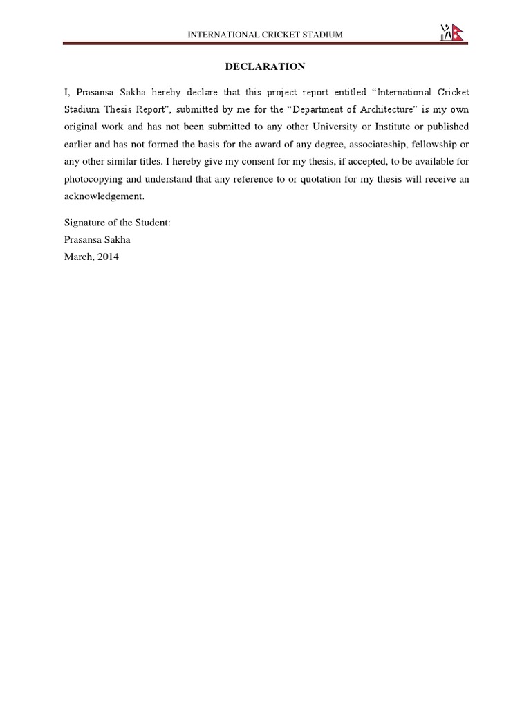 Architecture Thesis: Cricket Stadium | PDF